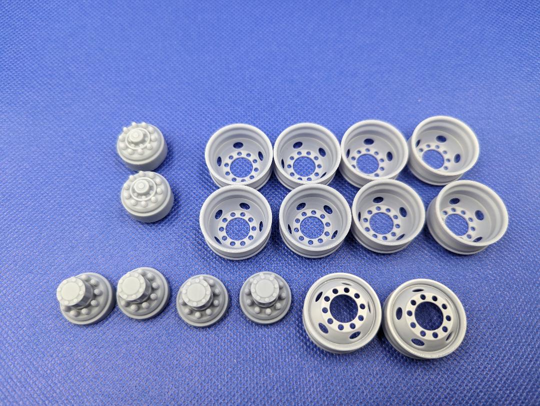 22" , 5 Hole BUDD Wheels Set 1/25 scale Wheels and Hubs 3D printed 10 ...