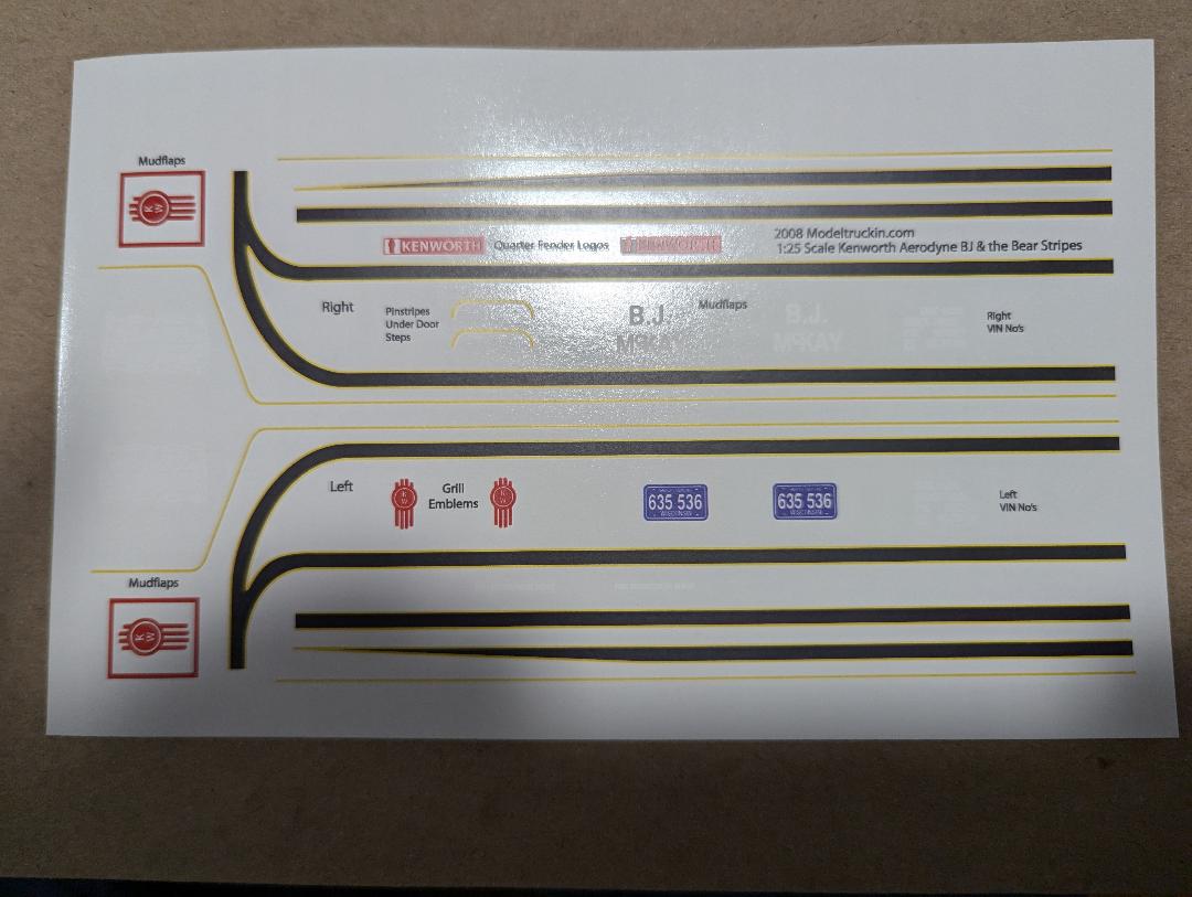 " BJ & The Bear " Movie truck decal set 1/25 Waterslide Decals | ST ...