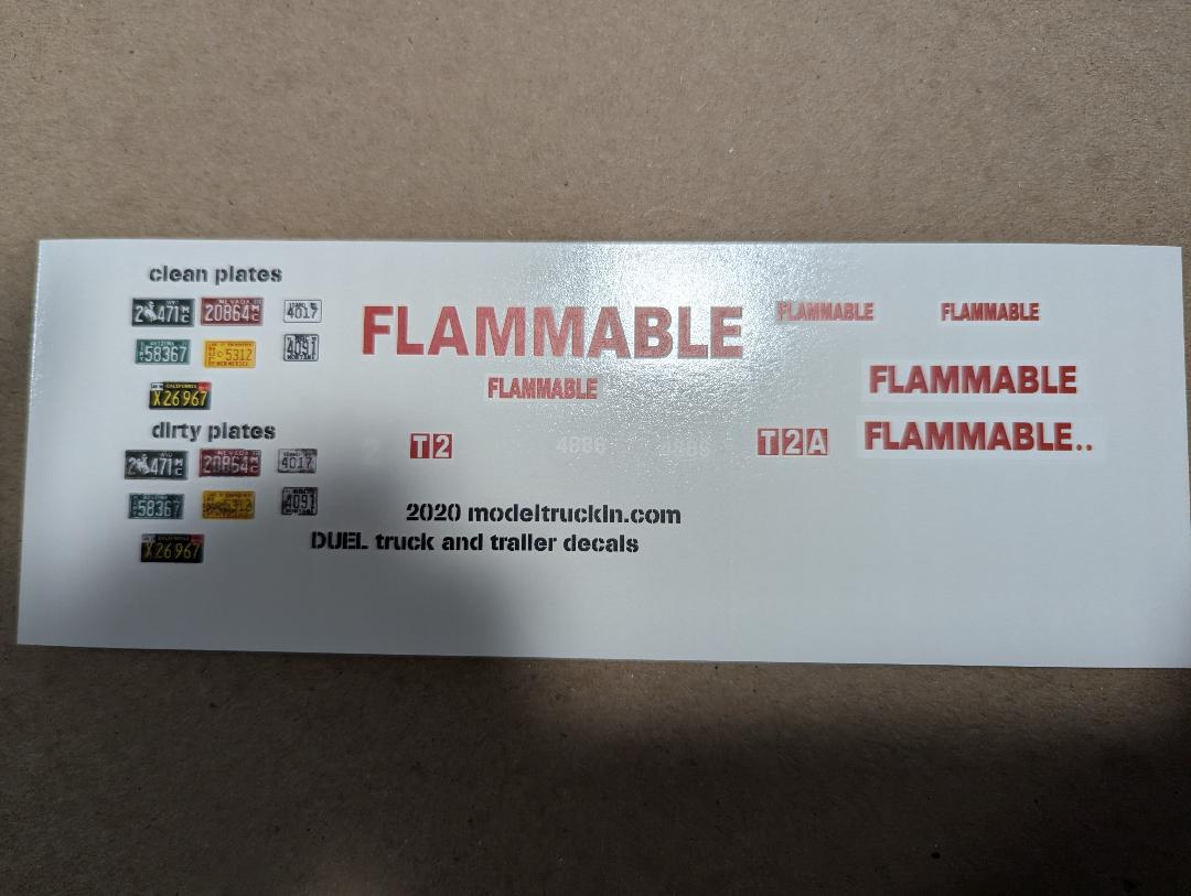 " DUEL " Movie truck decal set 1/25 Waterslide Decals | ST Supply Co. Ltd.