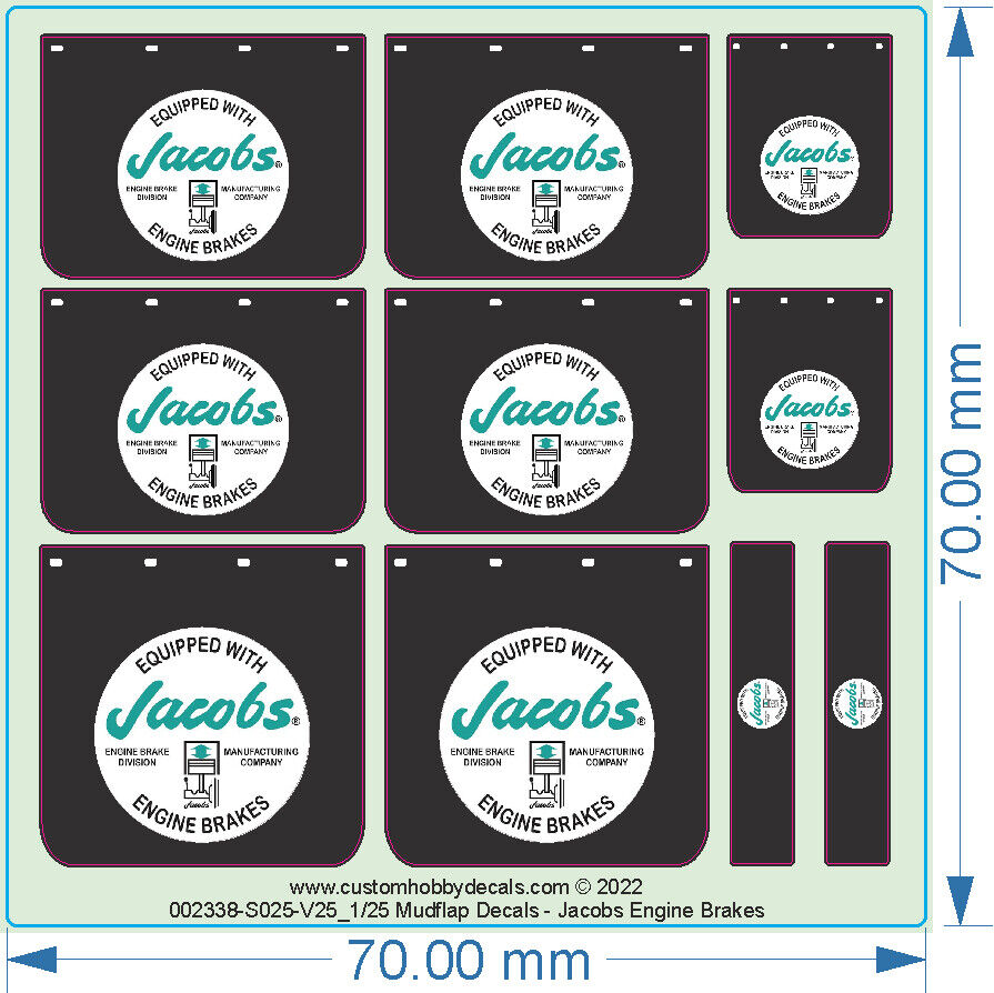 1/25 scale Decal Mudflaps Jacobs Brake DECALS MUDFLAPS | ST Supply Co. Ltd.