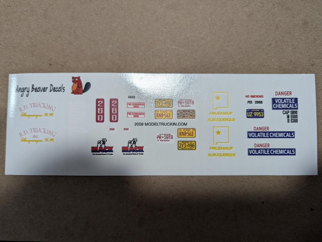 " RUBBER DUCK " Movie truck decal set 1/25 Waterslide Decals | ST ...
