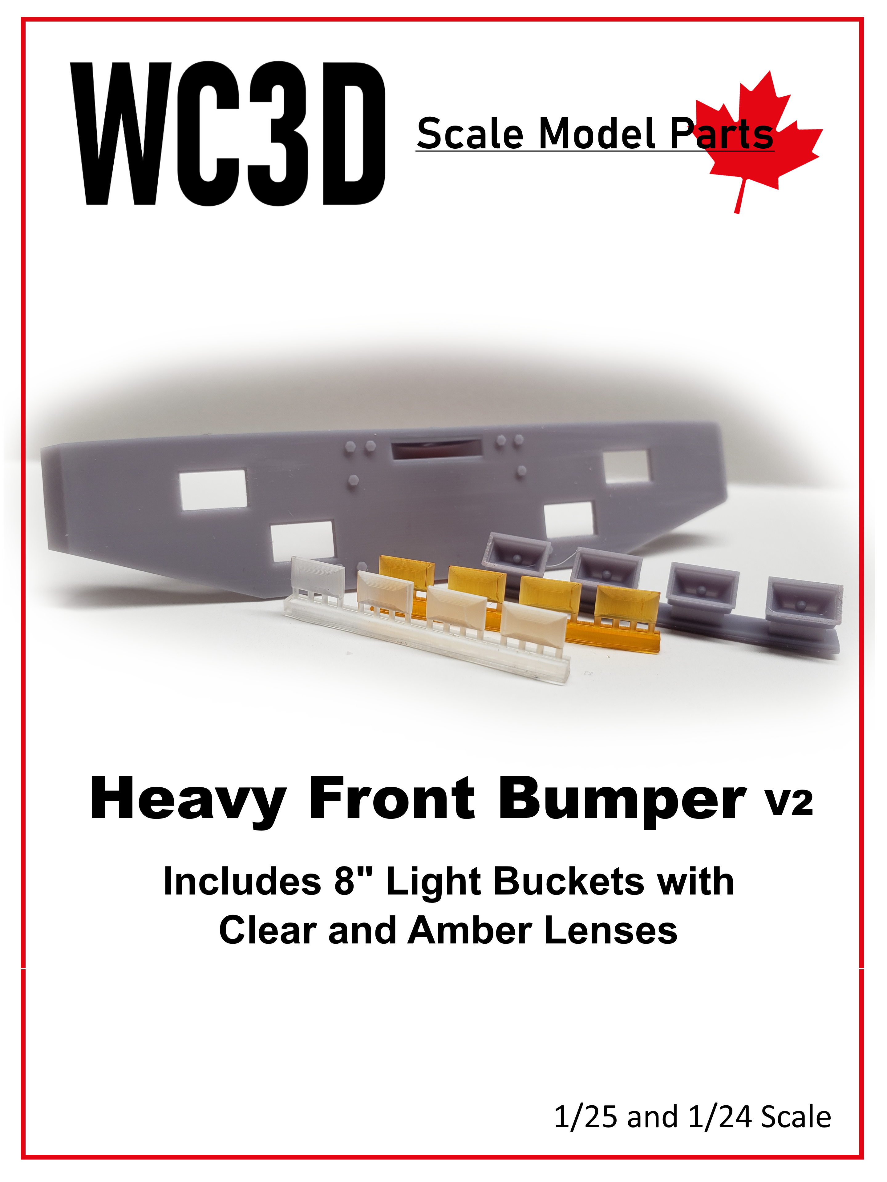 Front Bumper with 4 built in lights (Clear & Amber lenses) 1/25 scale ...