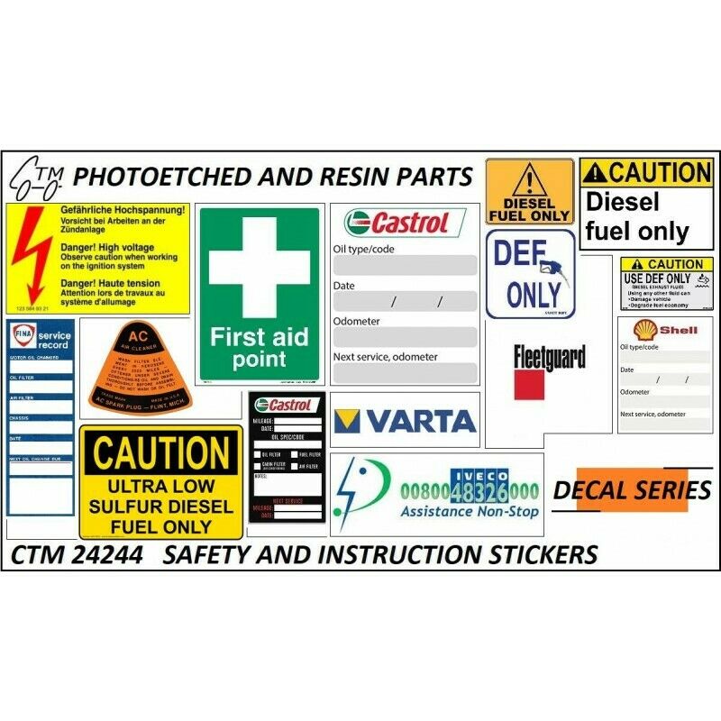 CTM 24244 SAFETY AND INSTRUCTION STICKER DECALS SEE PICS 1/24 OR 1/25 ...