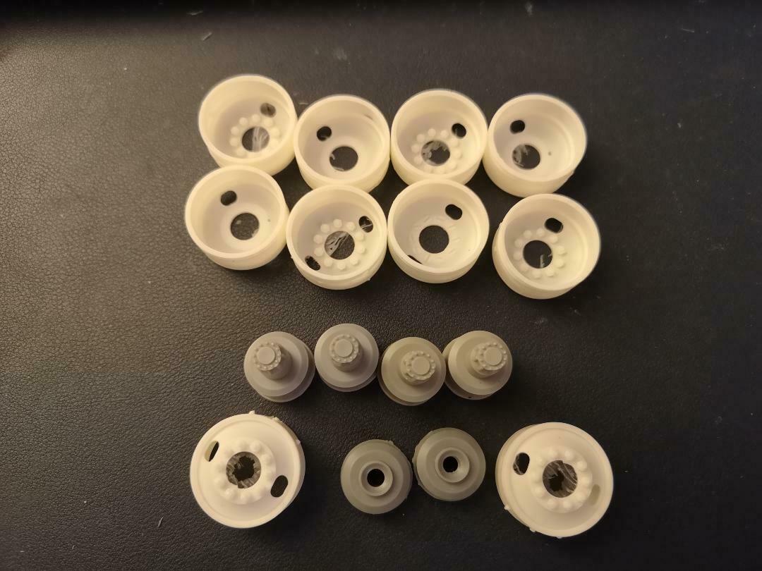 1K 1/24 SCALE 22.5" 2 HOLE BUDD WHEEL SET 2 FRONTS & 4 REARS & HUBS ...