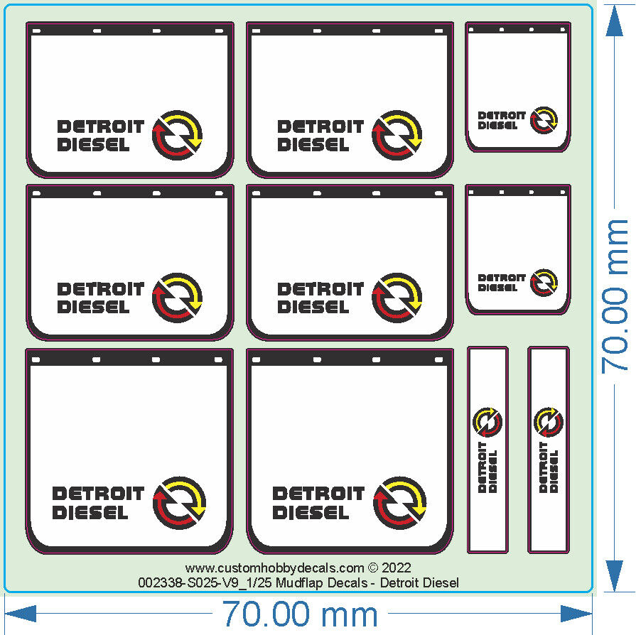 DD#1 DETROIT DIESEL MUDFLAP DECAL 1/25 | ST Supply Co. Ltd.