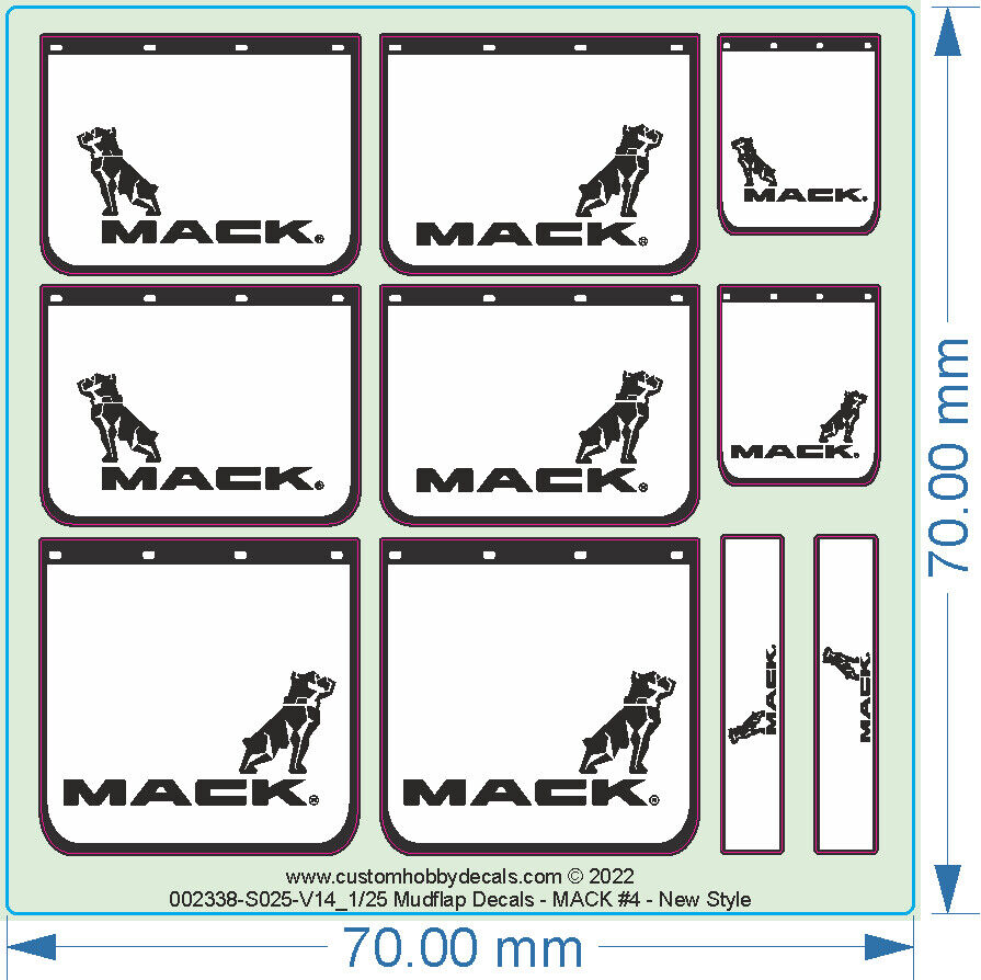 MACK#4 MACK MUDFLAP DECAL 1/25 | ST Supply Co. Ltd.