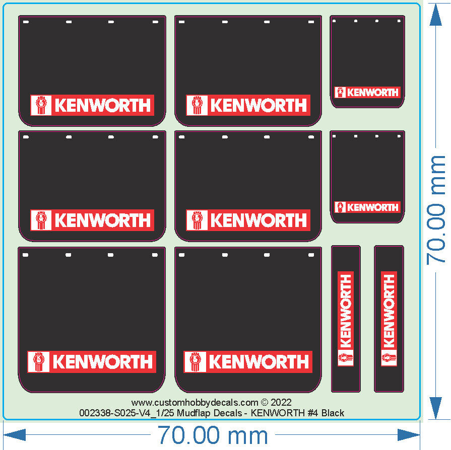 KW#4 KENWORTH MUDFLAP DECAL 1/25 | ST Supply Co. Ltd.