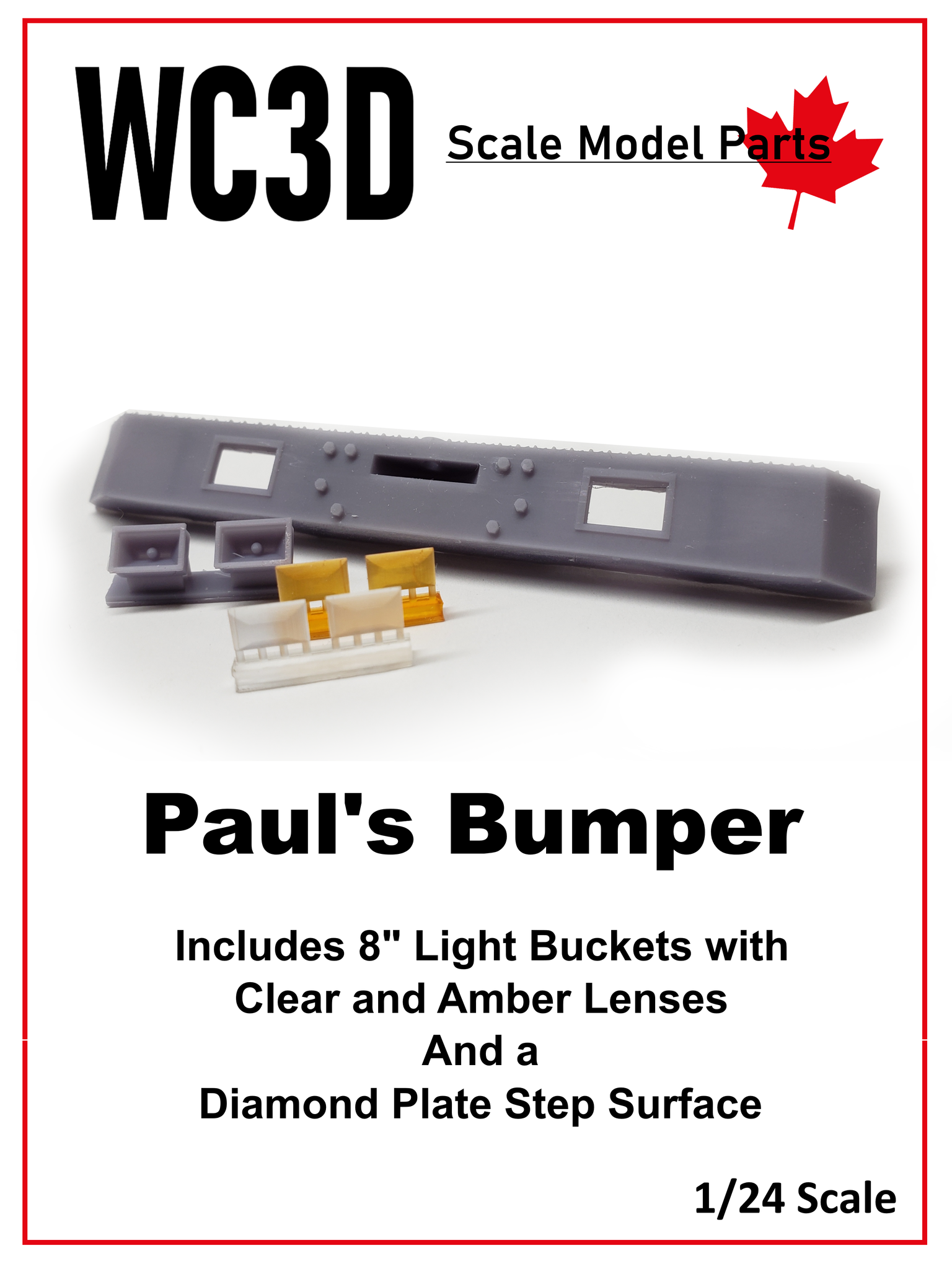Front Bumper with 2 built in lights (Clear & Amber lenses) 1/24 scale ...