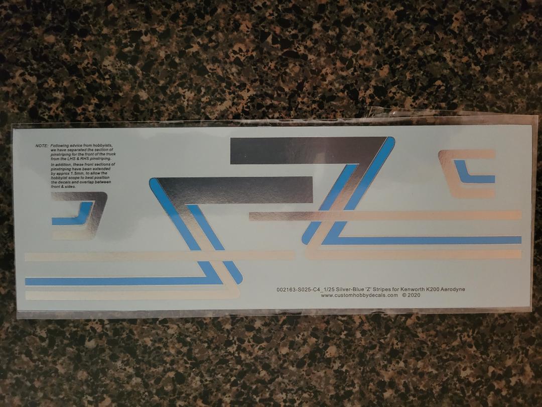 Kenworth 1/25 scale K100 COE series Decal set blue/silver | ST Supply ...